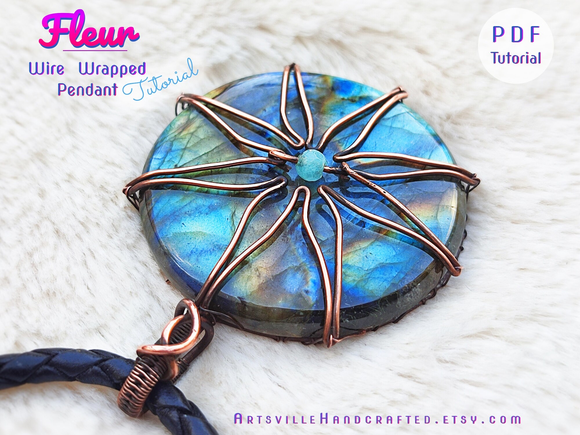 Simple Flower Pendant Wire Wrap Tutorial PDF Download