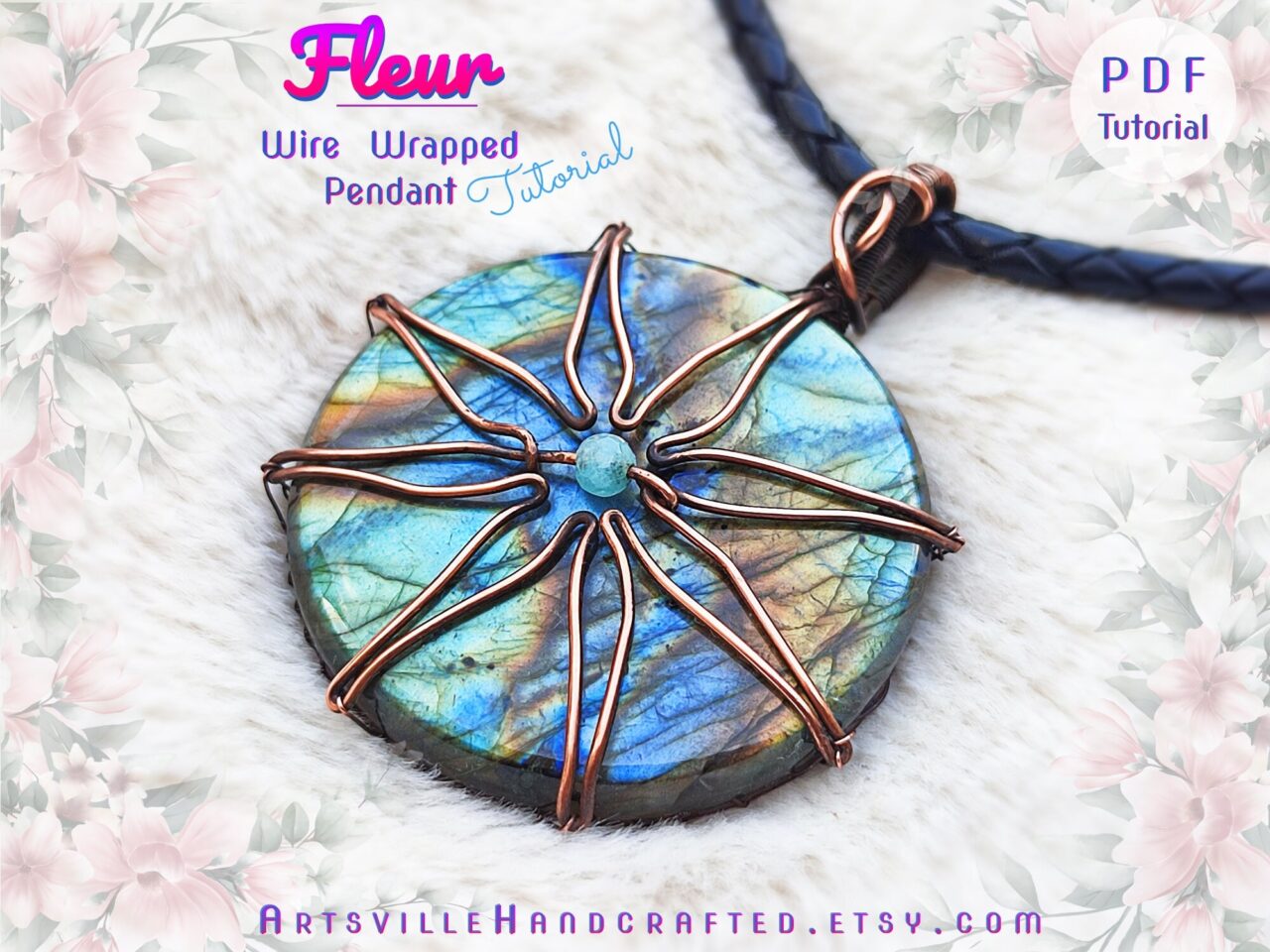 Simple Flower Pendant Wire Wrap Tutorial PDF Download